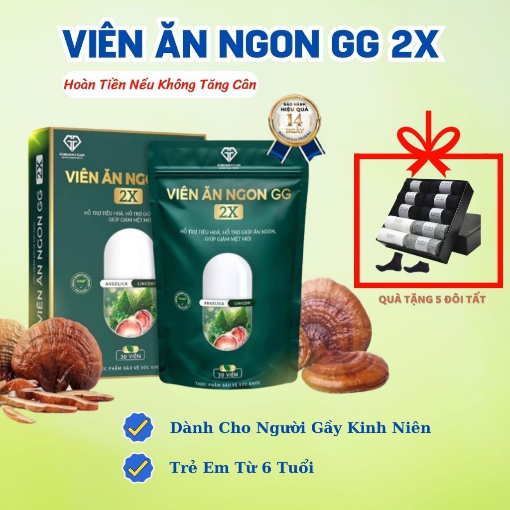 Viên Ăn Ngon GG 2X Hỗ Trợ Tăng Cân An Toàn Hiệu Quả Cho Người Cơ Địa Chai Lỳ Gầy Kinh Niên Và ...