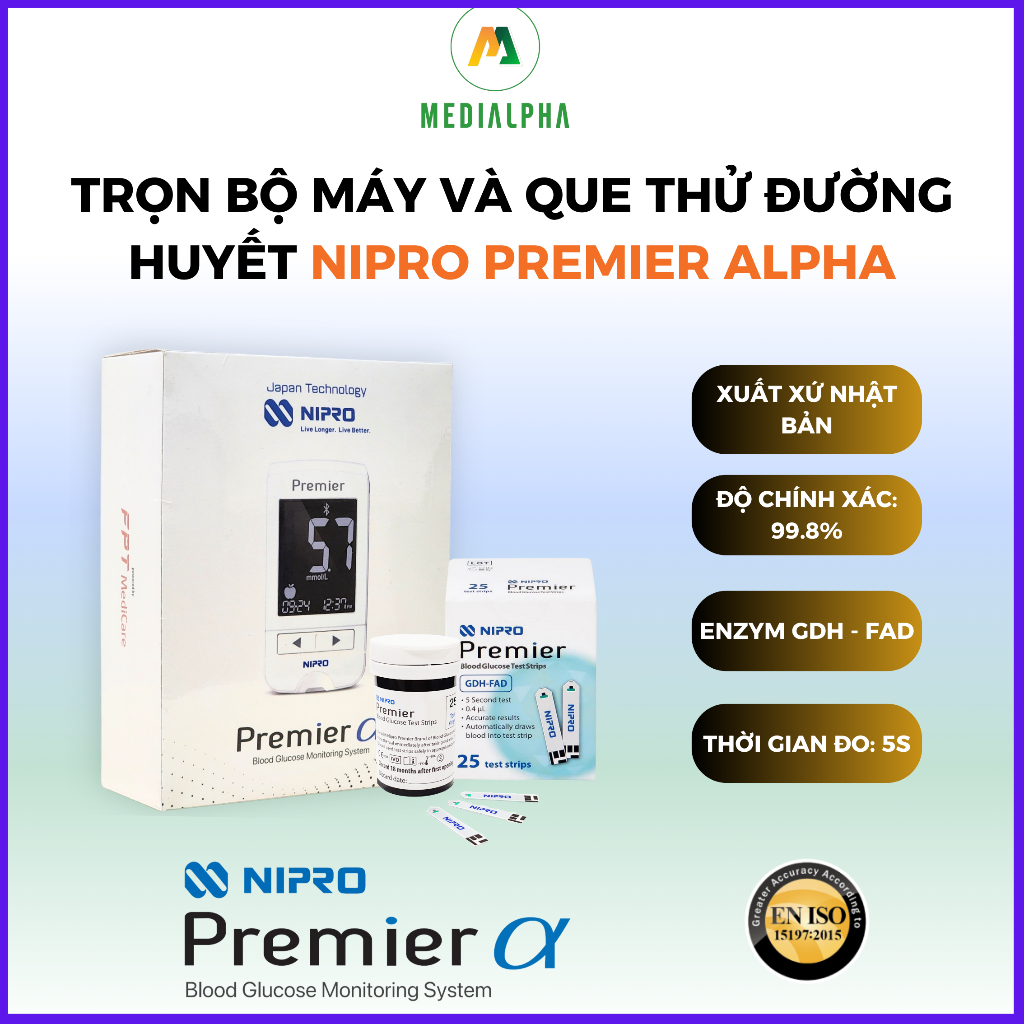 Trọn bộ máy và que thử đường huyết Nipro Premier Alpha | Shopee Việt Nam