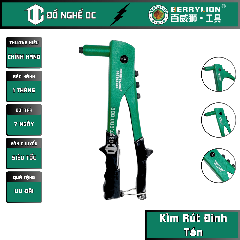 Kìm Rút Đinh Tán, Kìm Rút Rive Xanh Đen 060802288 Berrylion, Thân kìm ...