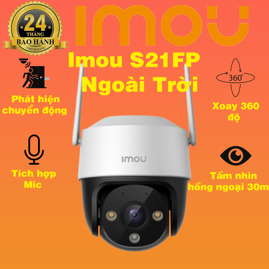 Camera wifi ngoài trời xoay 360 độ Imou S21FP (2MP), có mic, 4 chế độ ...