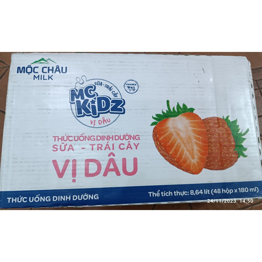 Thức uống sữa trái cây MC KIDZ 1 thùng 48 hộp 180ml | Shopee Việt Nam