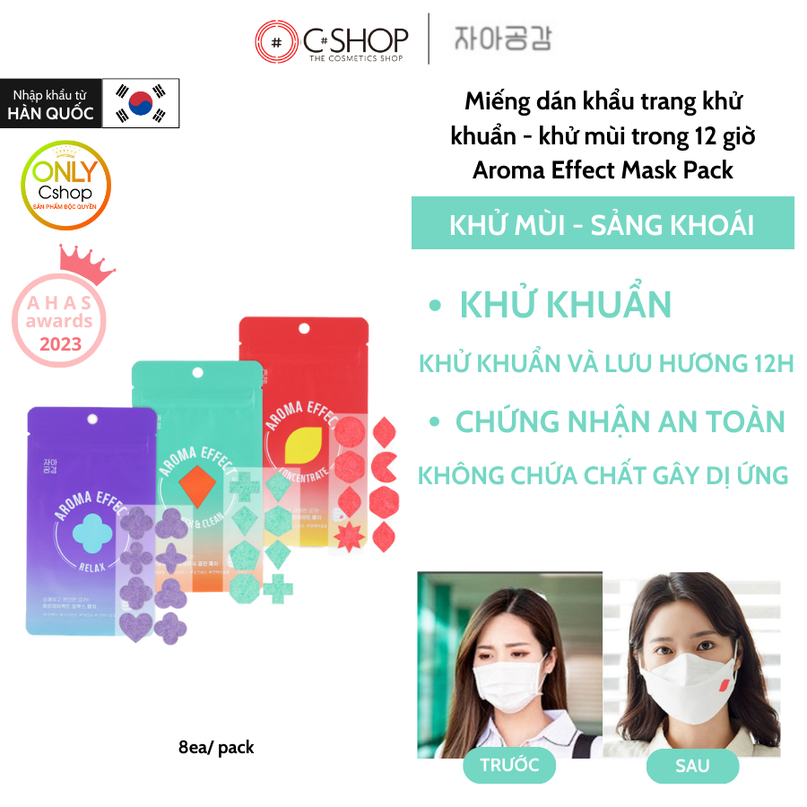 Combo 6 miếng Dán Khẩu Trang Khử Mùi - Khử Khuẩn Trong 12 giờ AROMA ...