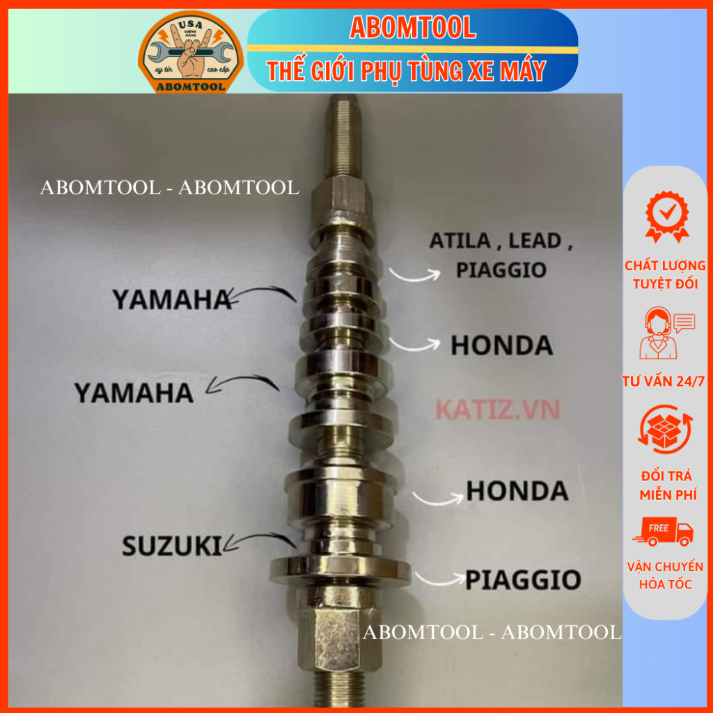 Bộ Vam Bát Phốt, Ép Chén Cổ các dòng xe, Vam Bát Phốt Thép CNC ABOMTOOL ...