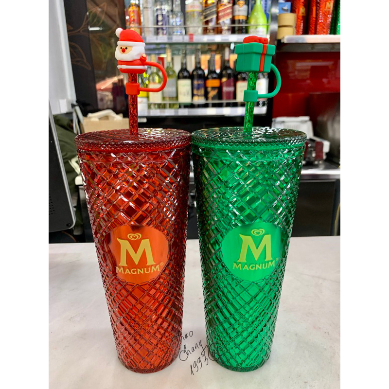 Ly kem Magnum màu Xanh cây thông màu Đỏ ông già Nole rất giáng sinh ...