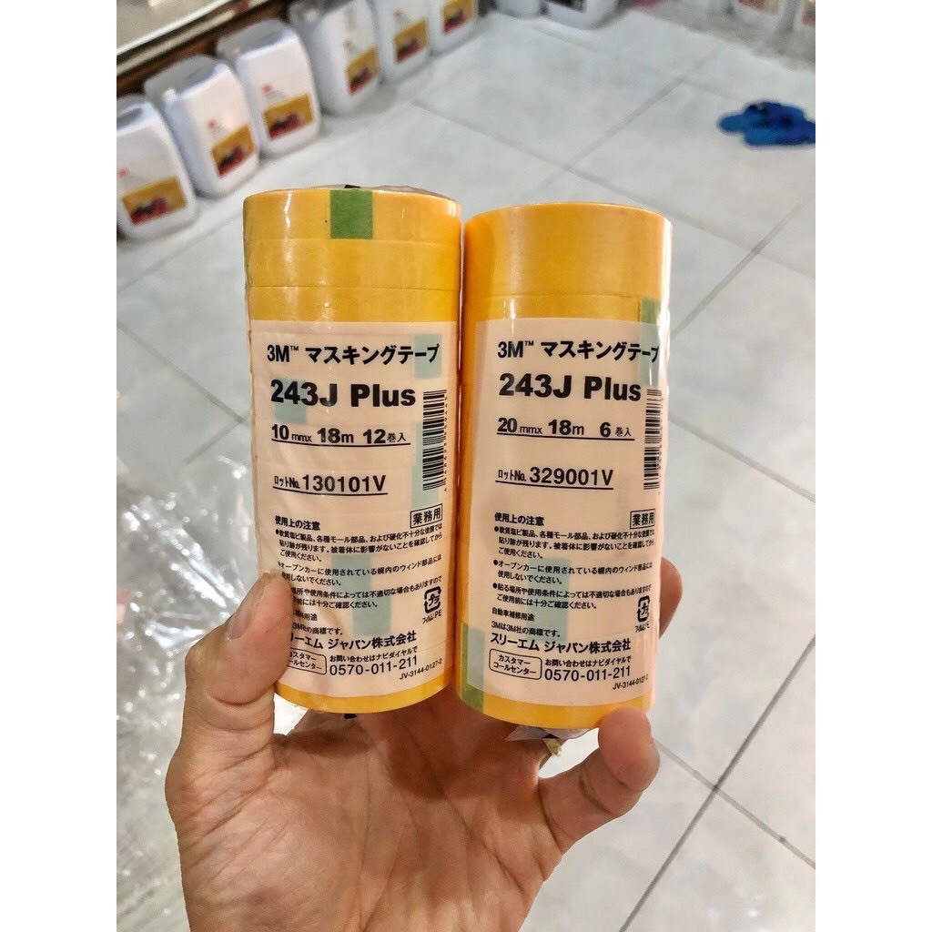Băng keo giấy 3M 243J che sơn Masking Tape, 10mmx18m và 20mm x18m | Shopee Việt Nam