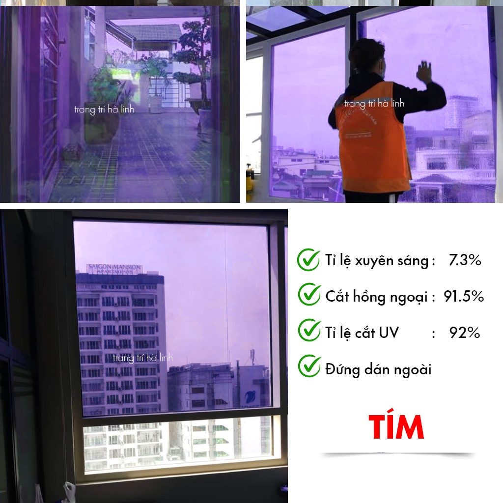 Giấy dán kính 1 chiều cửa kính chống nắng nóng film cách nhiệt decan ...