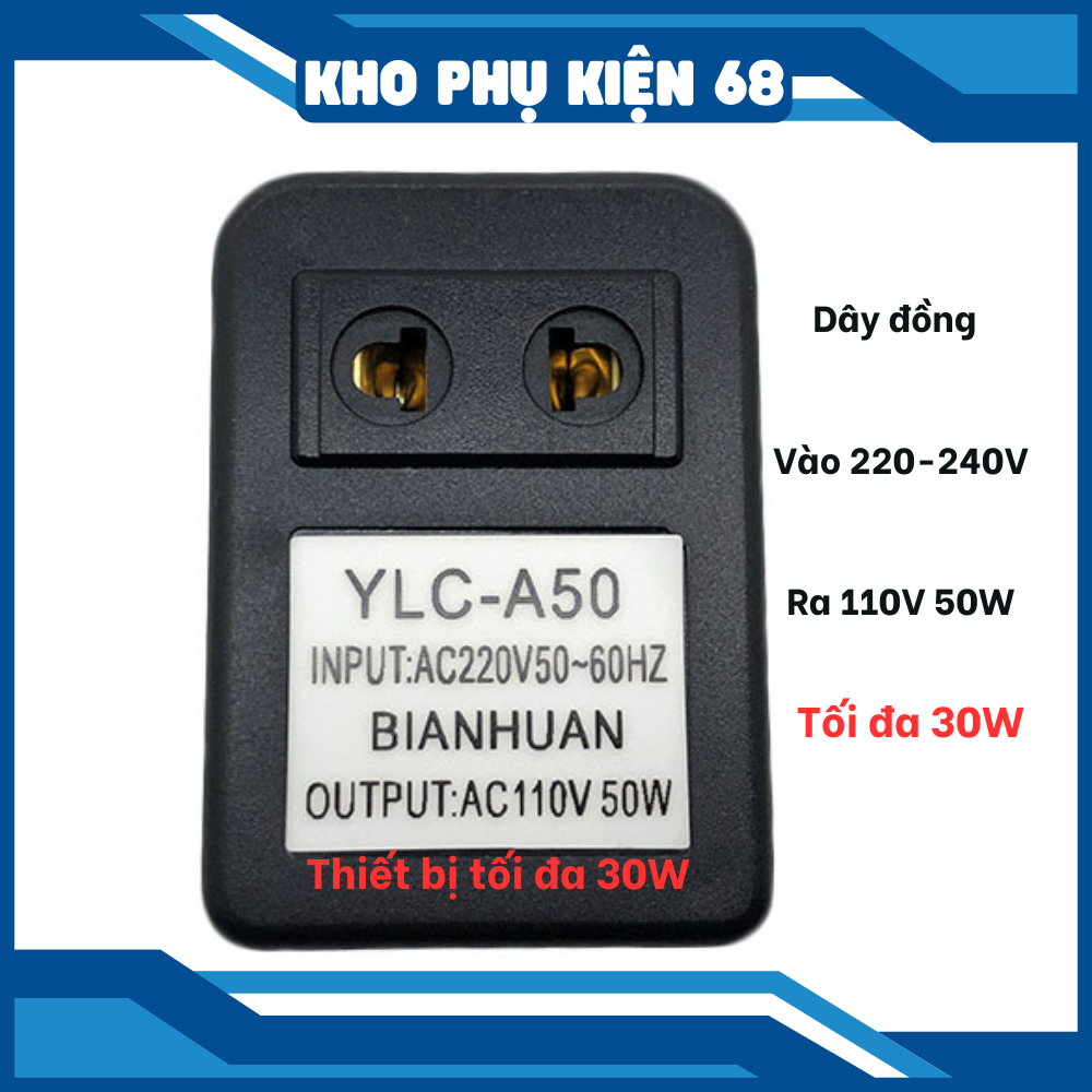 Đổi nguồn 220v sang 110v 50w, cục chuyển điện 220v sang 110v dùng cho máy đuổi muỗi, máy cạo râu ...