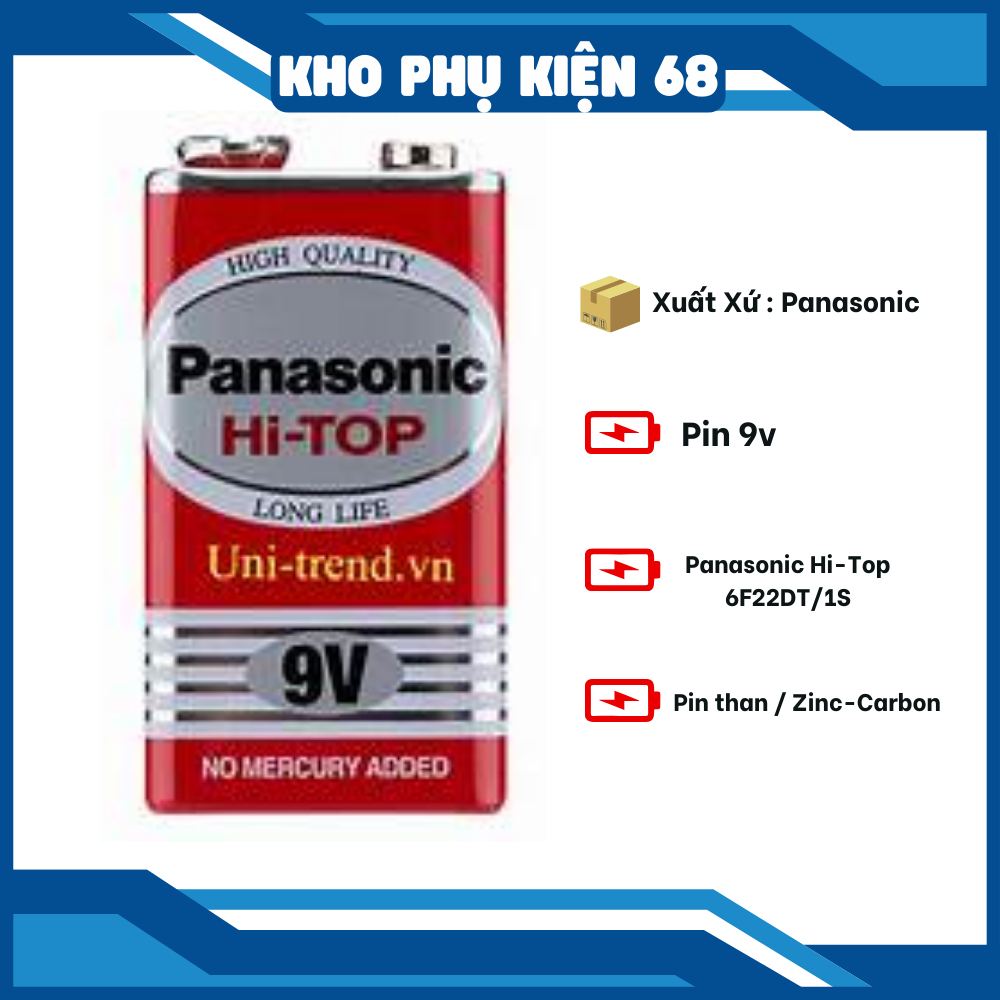 Pin panasonic, pin 9v vuông ( pin vuông ) | Shopee Việt Nam