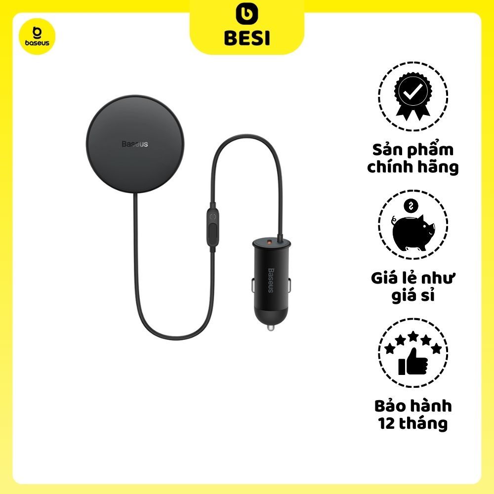 Tẩu sạc nhanh Baseus CW01 Magnetic Wireless Charging Car Mount 40W ...