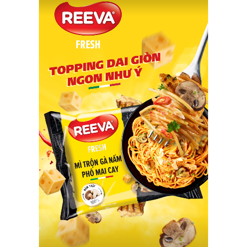 Mì REEVA Mì Trộn Gà Nấm Phô Mai Cay Gói 85g | Shopee Việt Nam