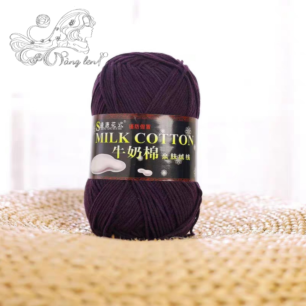 Len Milk Cotton 125g (CÓ CHIẾT) - Bảng Màu 1 (01-50) - Cuộn 125/60gr ...