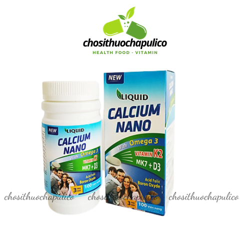 Viên Uống Bổ Sung Canxi Nano, D3, Vitamin K2 Mk7 Omega 3 Cho Mọi Đối Tượng Liquid Calcium Nano ...
