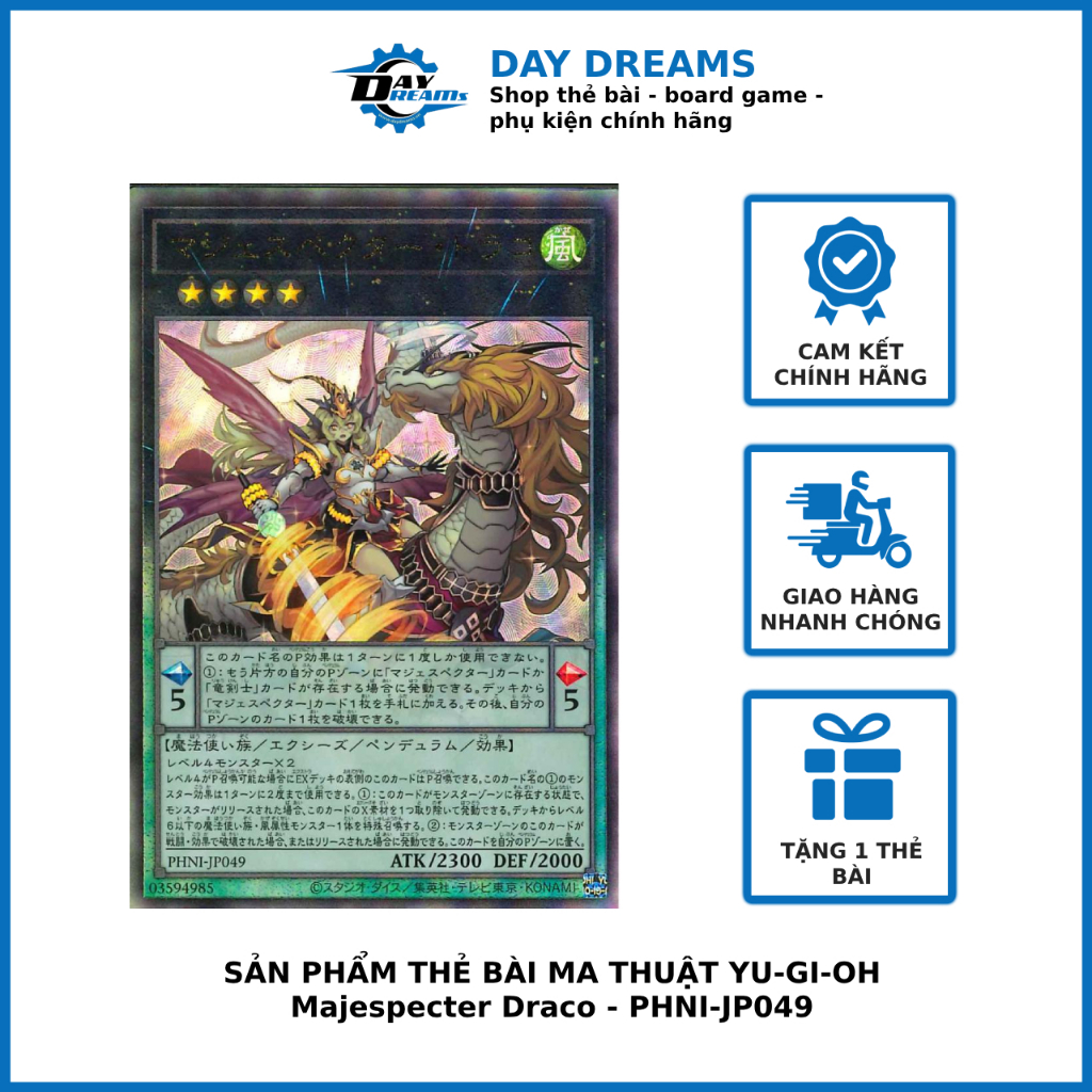 Thẻ bài Yugioh!: Majespecter Draco - PHNI-JP049 - Ultimate Rare/Secret Rare | Shopee Việt Nam