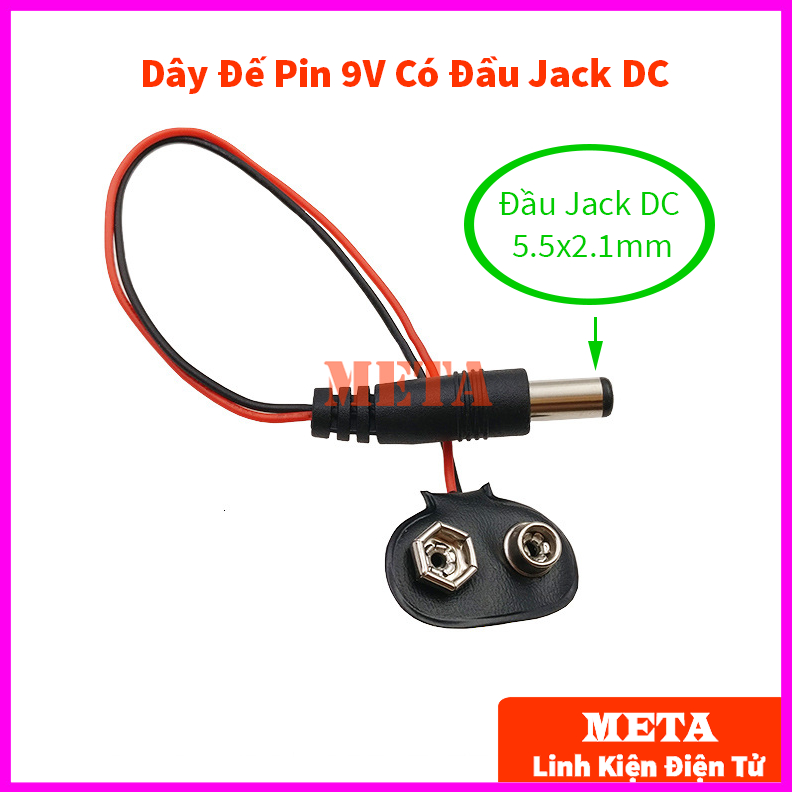 Dây Đế Pin 9V có Jack DC 5.5x2.1mm | Shopee Việt Nam