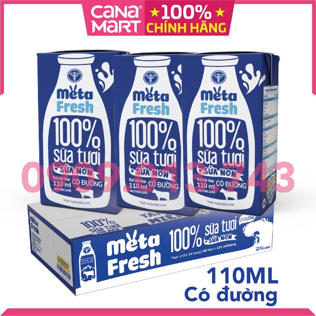 [COMBO 12 HỘP] Sữa pha sẵn Nutricare Meta Fresh có đường/ít đường sữa ...