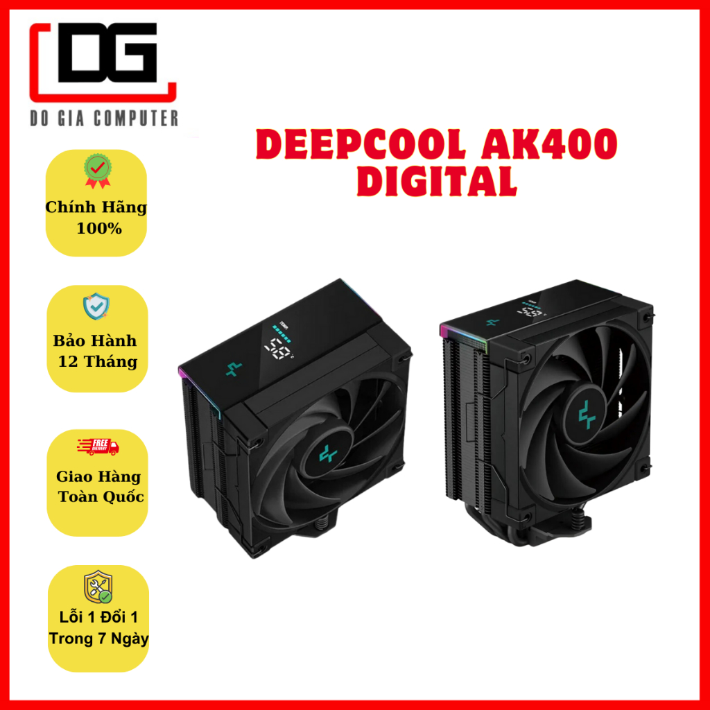 Bộ tản nhiệt CPU DeepCool AK400 DIGITAL, AG400 DIGITAL BK, AG400 DIGITAL ARGB, Có Đồng Hồ Điện ...