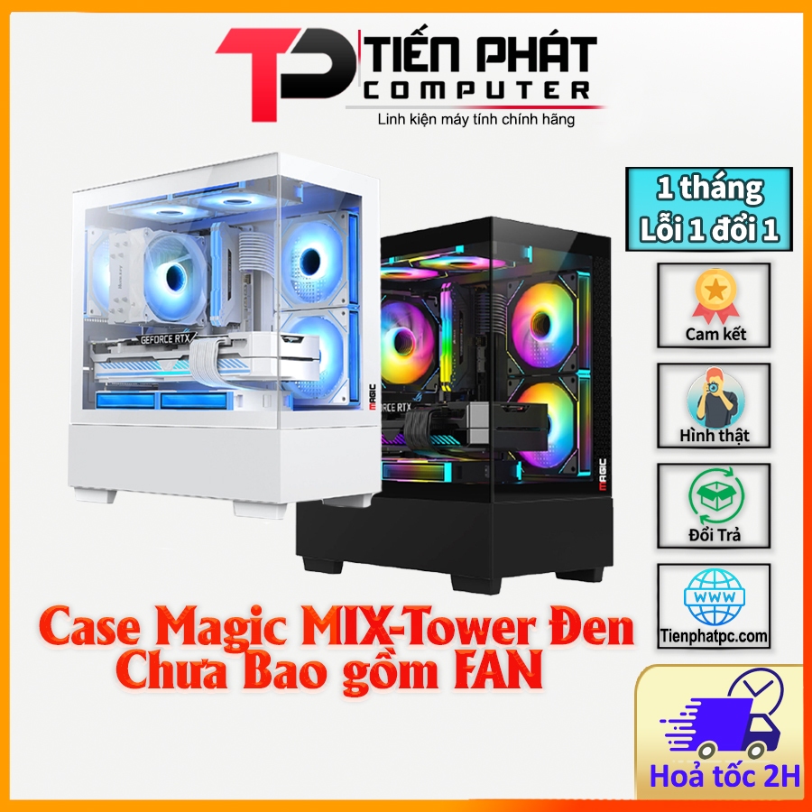 Thùng máy Case Magic MIX-Tower Đen - Trắng | M-ATX, Chưa Bao Gồm FAN ...