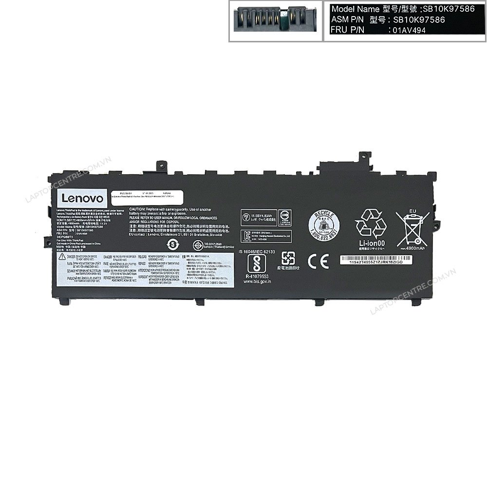 Pin Lenovo ThinkPad X1 Carbon Gen 5th 01AV494 | Shopee Việt Nam
