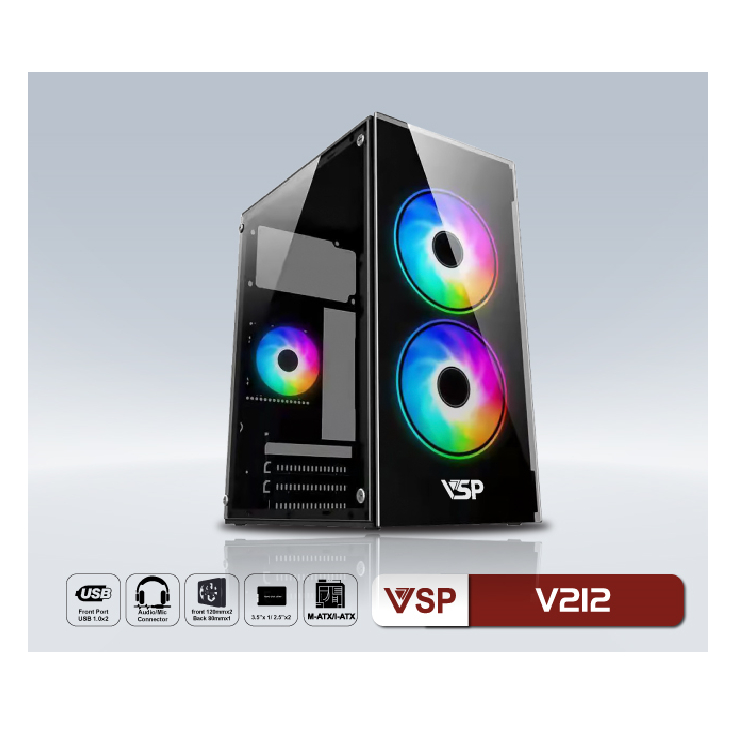 Vỏ Case VSP Gaming V212 ( KO FAN ) 2 Mặt Kính Cường Lực, Nhỏ Gọn | Shopee Việt Nam
