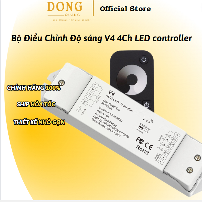 Bộ Điều Chỉnh Độ Sáng V4 4CH LED Controller- Điều khiển từ xa RT6 ...