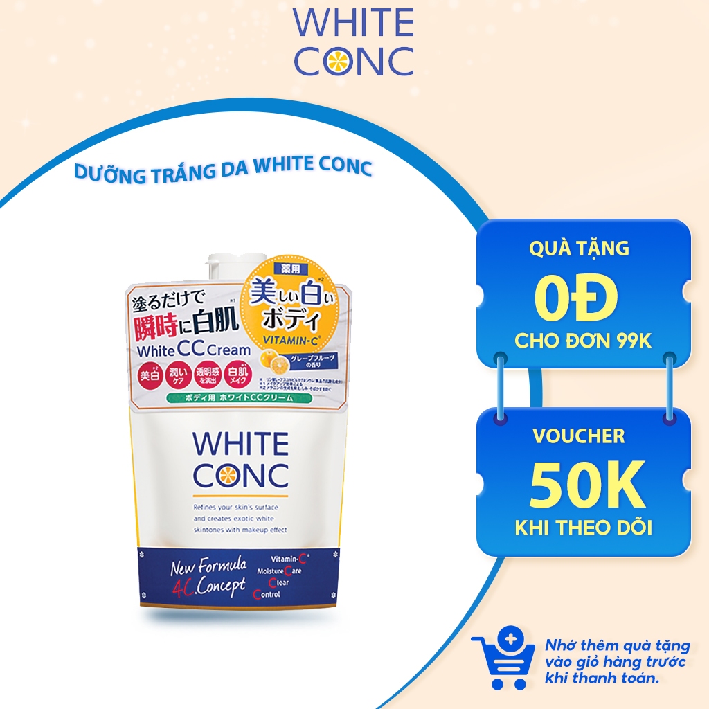 Sữa Dưỡng Trắng White CC Cream White ConC dạng túi Nhật Bản, Dưỡng thể ...