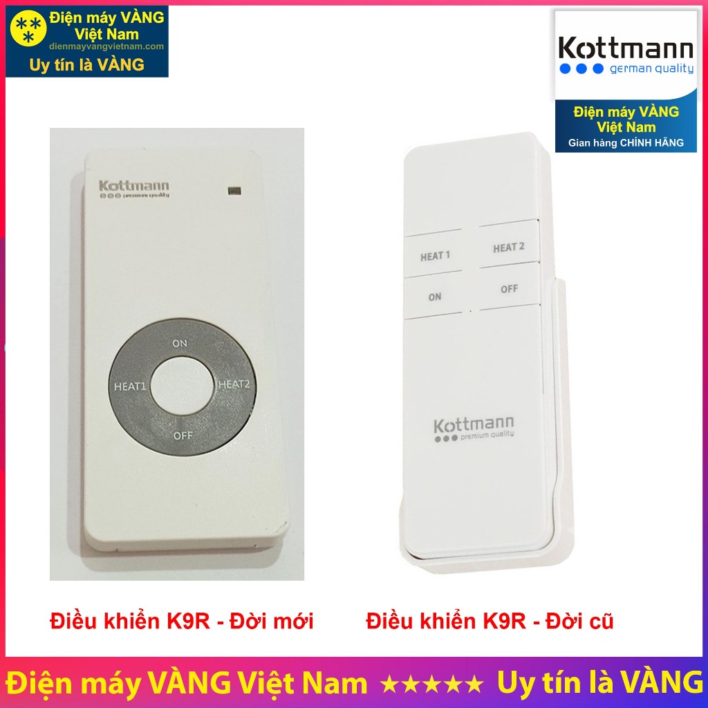 Điều khiển từ xa của đèn sưởi nhà tắm 2 bóng lắp âm trần Kottmann K9R | Shopee Việt Nam