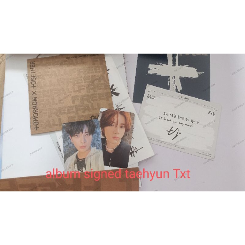 [Signed album] album TXT freefall Taehyun txt chữ kí tay ( kí sống ...