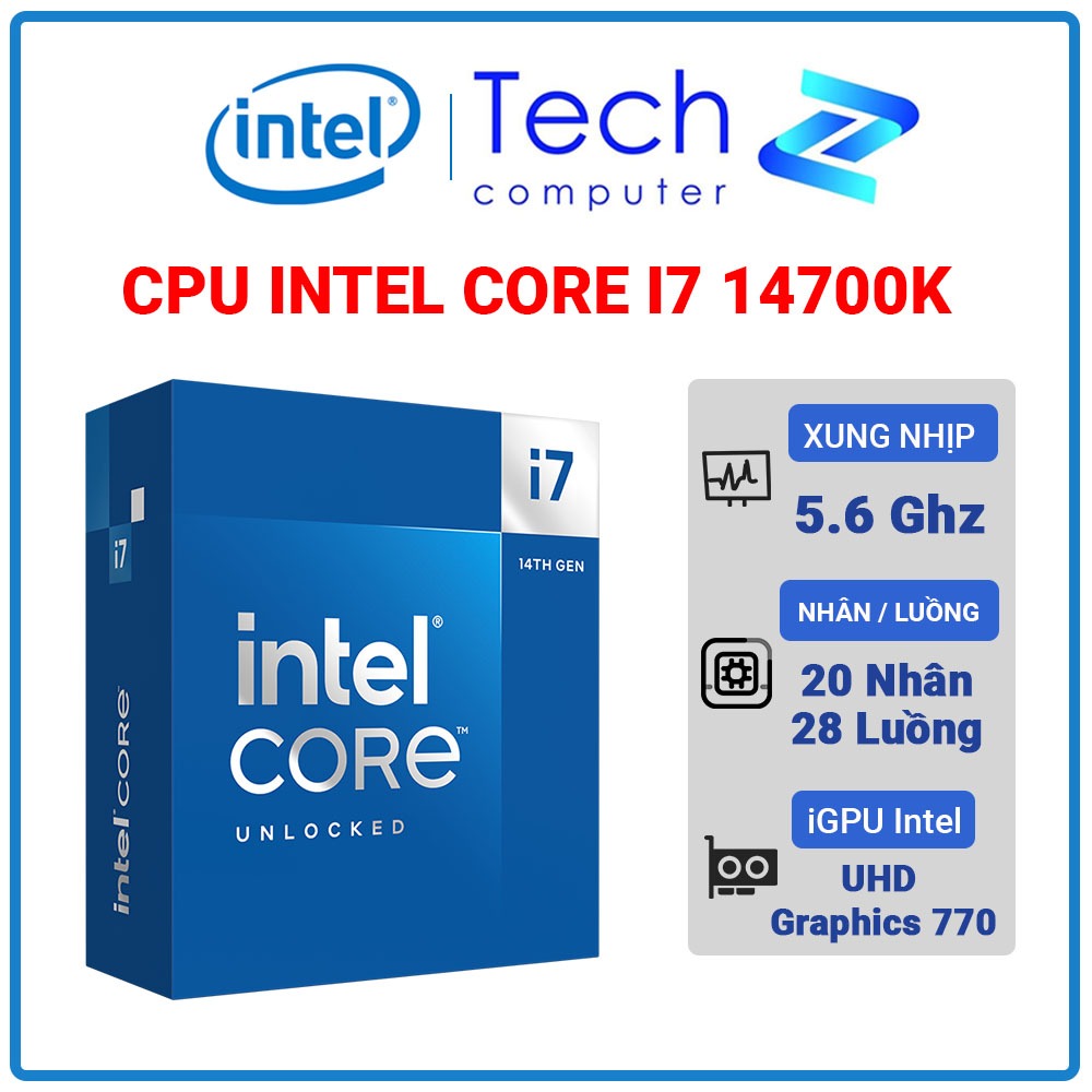 CPU Intel Core I7 14700K New Box Bảo Hành 3 Năm | Shopee Việt Nam