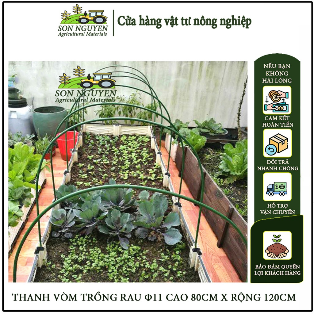 [FREESHIP] Khung vòm trồng rau cao 80cm rộng 120cm, che mưa bảo vệ hạn ...
