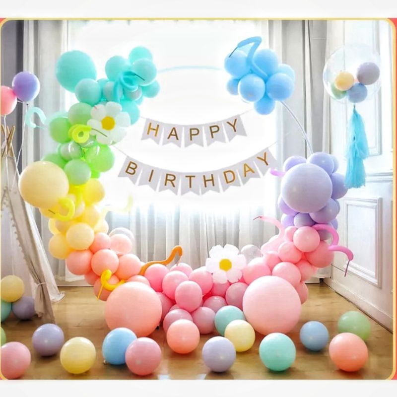 [KÈM KHUNG+FREESHIP] Set bóng bay trang trí sinh nhật tông màu pastel ...