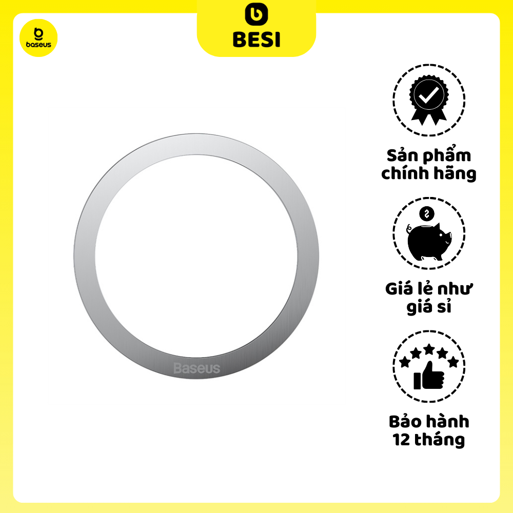 Vòng Kim Loại MagSafe Baseus Halo Series Magnetic Metal Ring cho iPhone ...