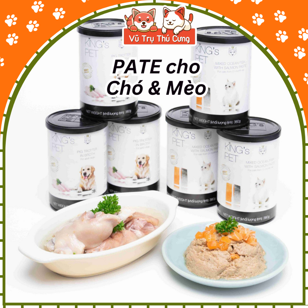 Pate King Pet Cho Chó Mèo Từ Thịt và Rau Củ Lon 380g | Shopee Việt Nam