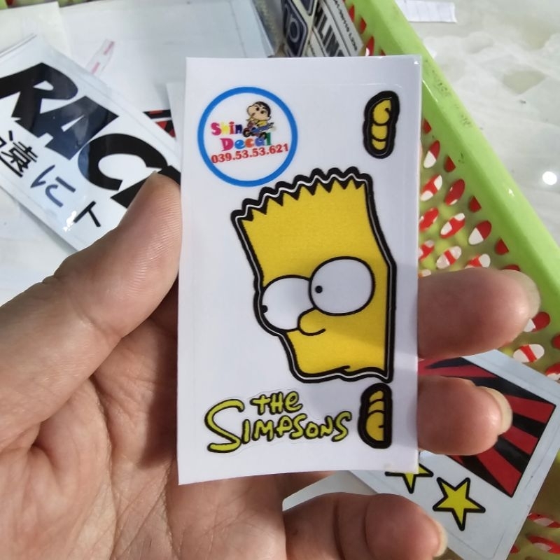 sticker simpson loại 5cm dán trang trí điện thoại, biẻn số xe máy ...