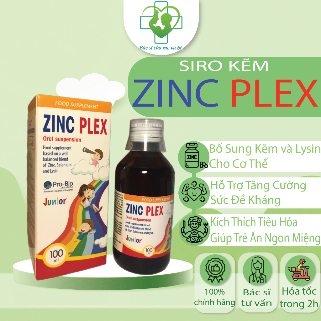 ZINC PLEX BỔ SUNG KẼM, LYSIN, SELEN GIÚP BÉ TĂNG ĐỀ KHÁNG, KÍCH THÍCH ...