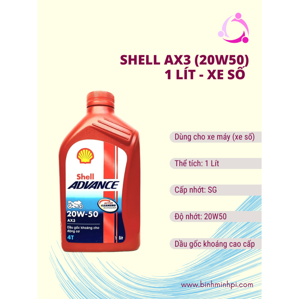 [Xe Số 1Lít] Shell Advance AX3 20W50 1L | Shopee Việt Nam
