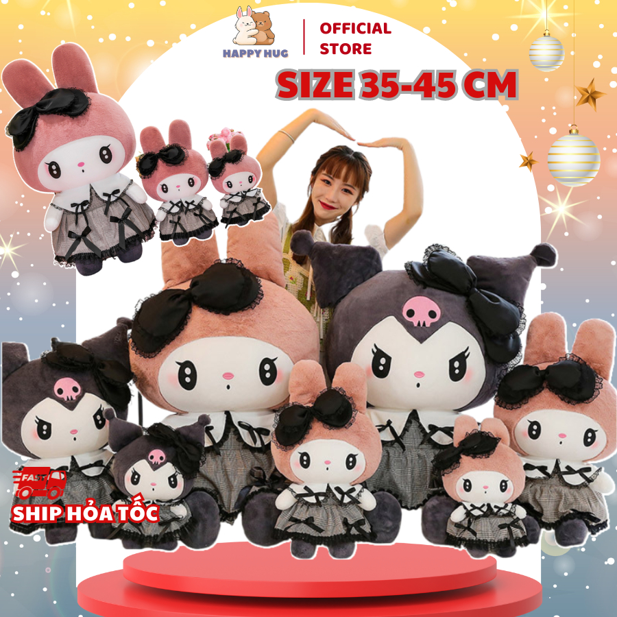 Gấu Bông Hoạt Hình My Melody Kuromi Dễ Thương Kuromi Nhồi Bông Cute Size 3545cm Happy Hug