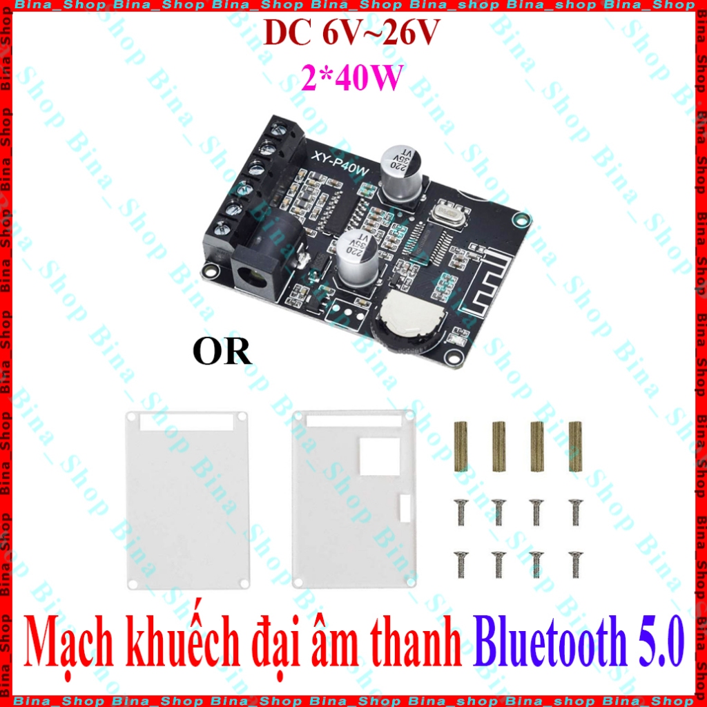 Mạch khuếch đại âm thanh Bluetooth 5.0 XY-P40W DC 6~26V (Vỏ mica mua riêng) | Shopee Việt Nam