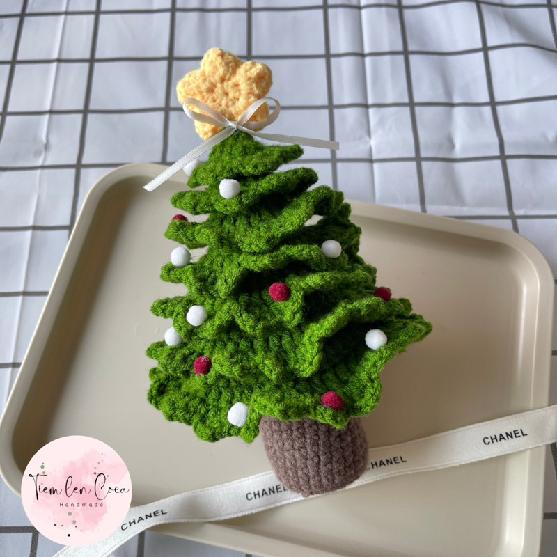 Cây thông noel len handmade để bàn, móc khoá | Shopee Việt Nam