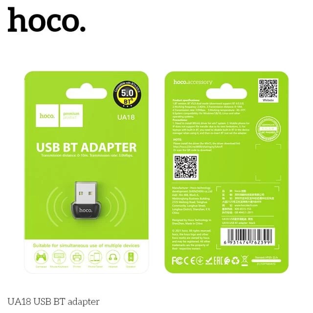 USB Bluetooth Kết Nối Bluetooth Cho Laptop,PC Hoco UA18 | Shopee Việt Nam
