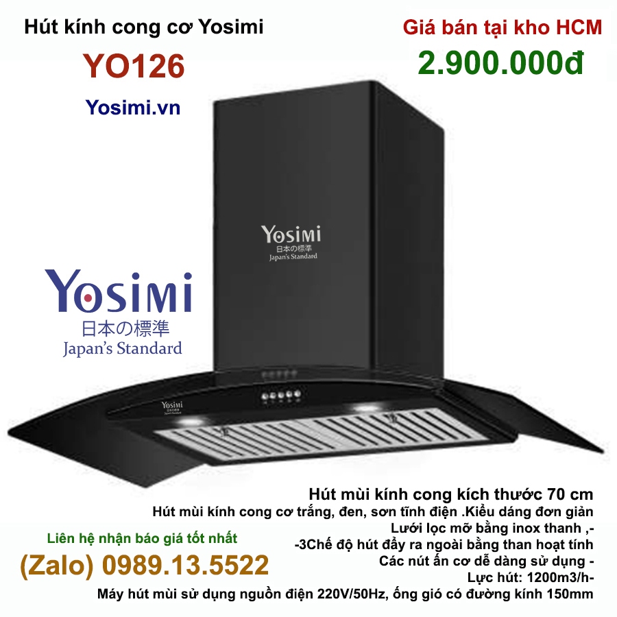 Hút mùi chính hãng Yosimi Nhật Bản YO126 | Shopee Việt Nam