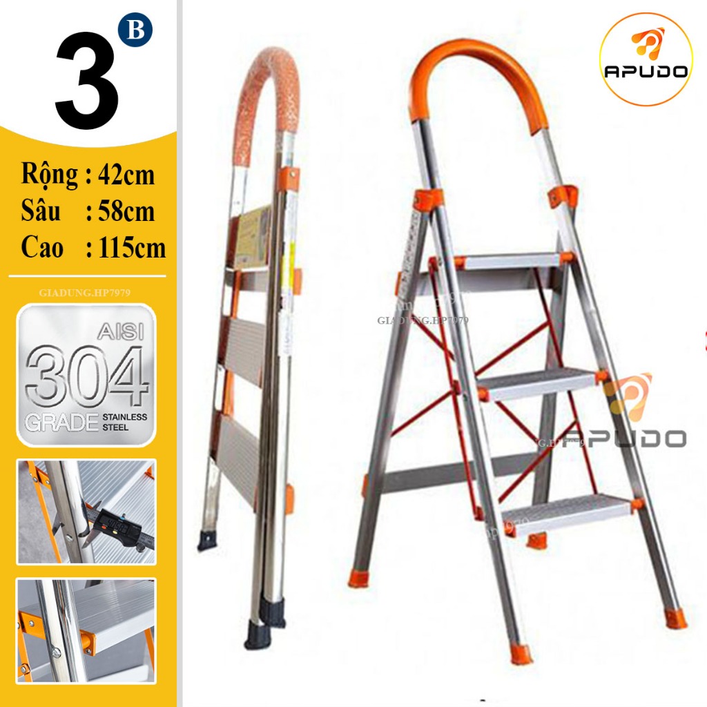 Thang Gấp Gọn 3 4 5 6 7 Bậc Ameca Khung Thang Chữ A Nhập Khẩu 1.5M 2M ...