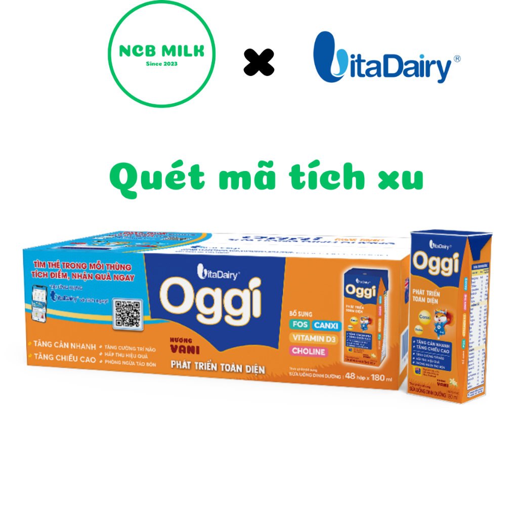 Sữa bột pha sẵn Oggi Vani VitaDairy 180ml - Phát triển toàn diện ...