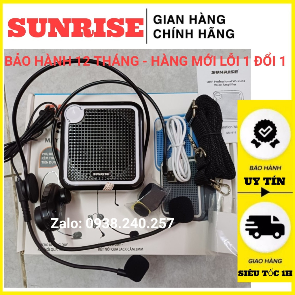 [LỖI 1 ĐỔI 1]Loa máy trợ giảng không dây chính hãng sunrise SM-918 sóng ...