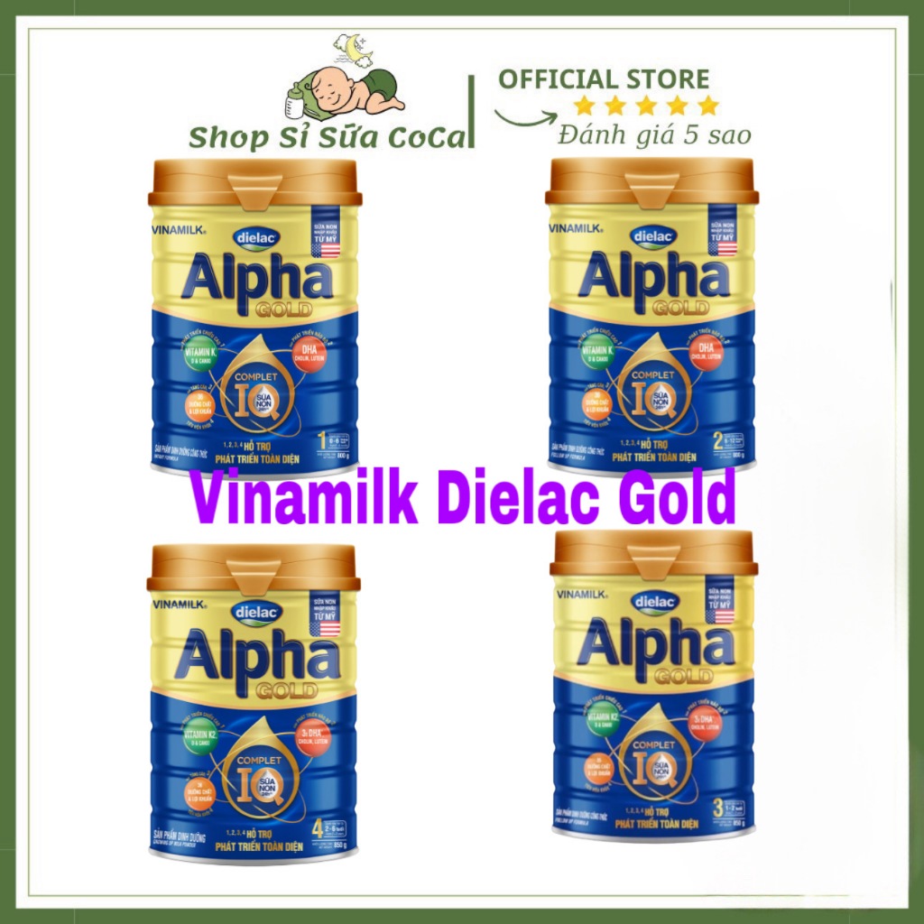 Sữa bột Vinamil Dielac Alpha Gold 1 2 3 4 800gr và 1.4kg | Shopee Việt Nam