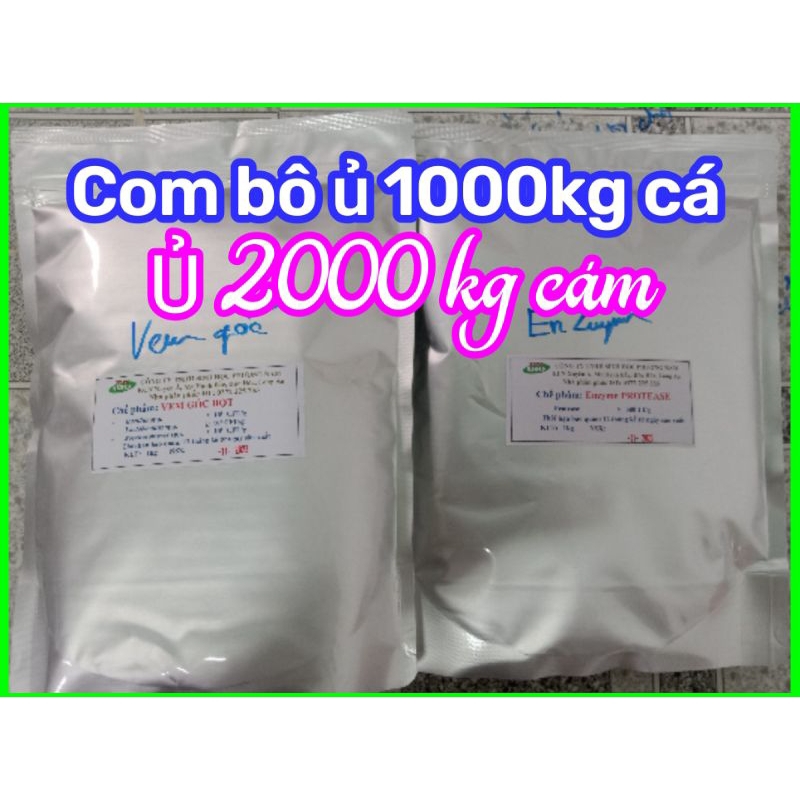 Men vi sinh thủy phân protein động, thực vật ( Bộ gồm 1kg Vem gốc + 1kg enzyme protease Thủy ...