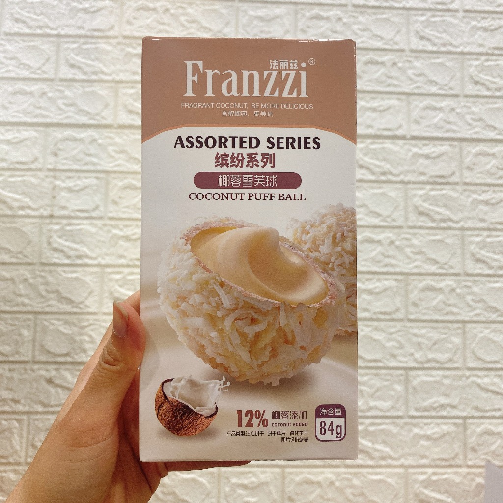 Bánh Franzzi Taste nhiều vị (sữa dừa, mè đen, việt quất, hạnh nhân) hộp ...