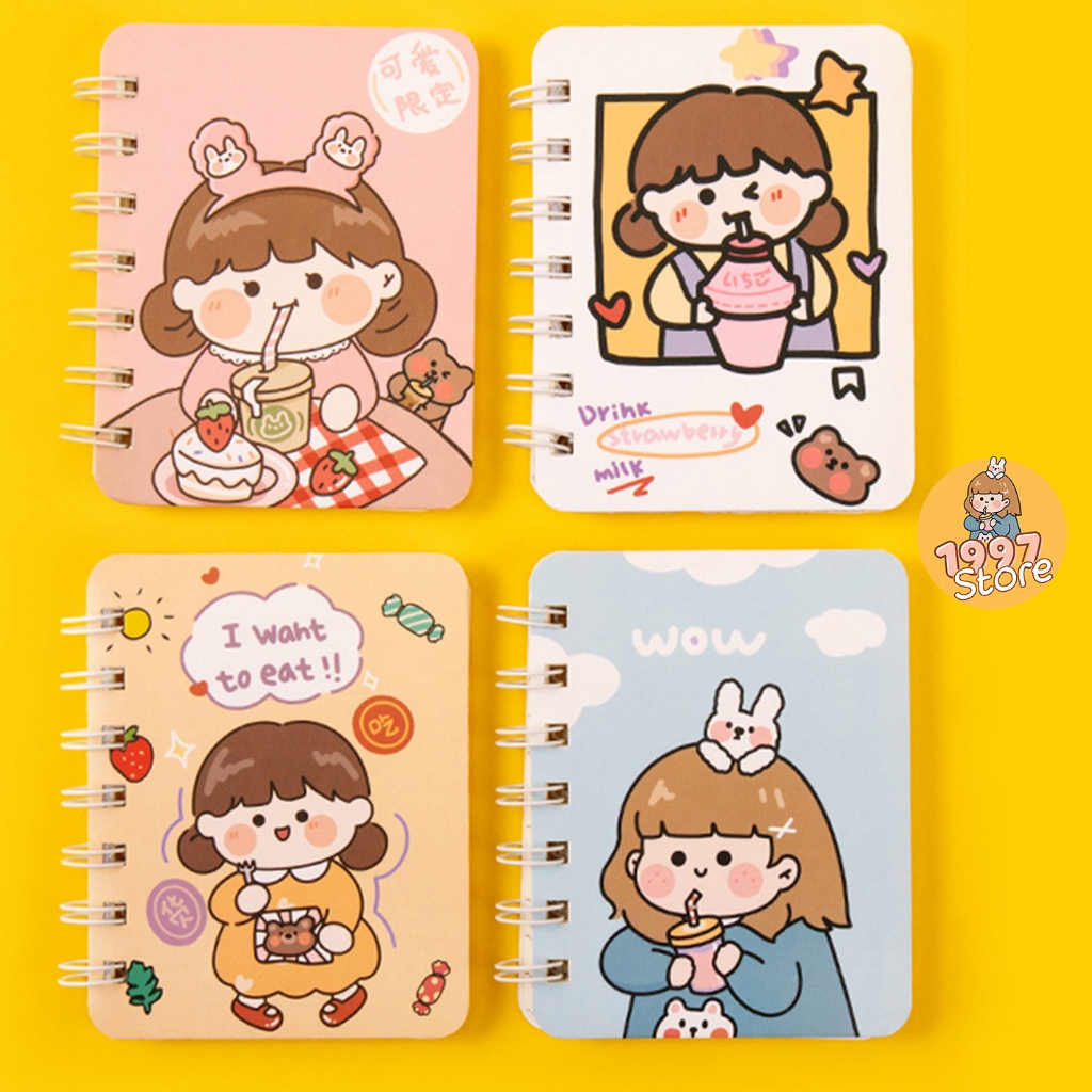 Sổ Tay Ghi Chép Mini Dễ Thương Lò Xo Tiện Lợi Nhỏ Xinh, Sổ Note Mini ...