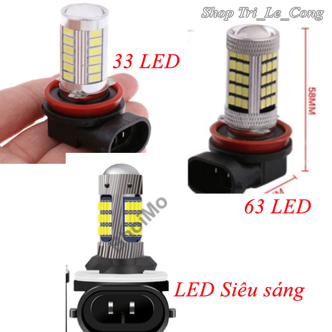 Bóng Đèn Led Sương mù 33 gầm cản trước Demi Đờ mi chân H11 H8 xe hơi ô tô siêu tiết kiệm Toyota ...