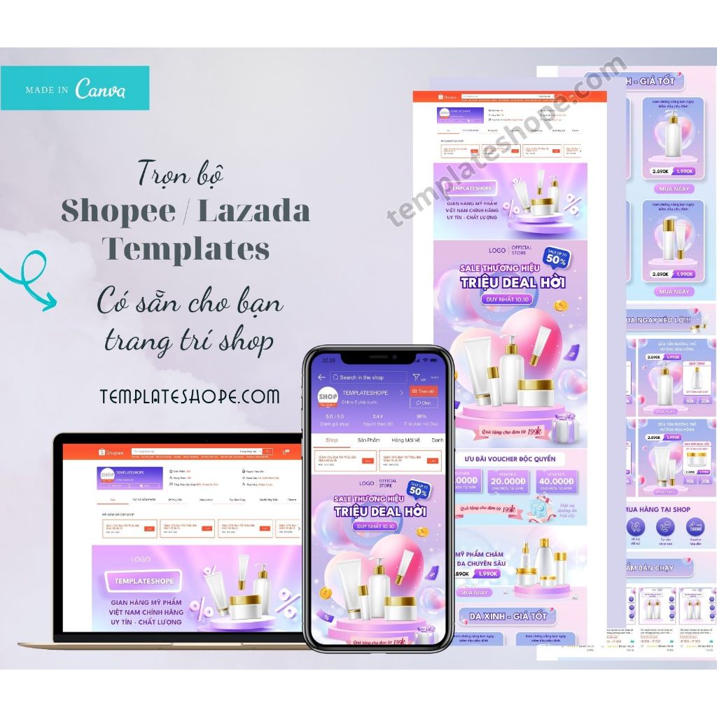 Template Shopee / banner trang trí shop ngành sắc đẹp chuyên nghiệp giá ...