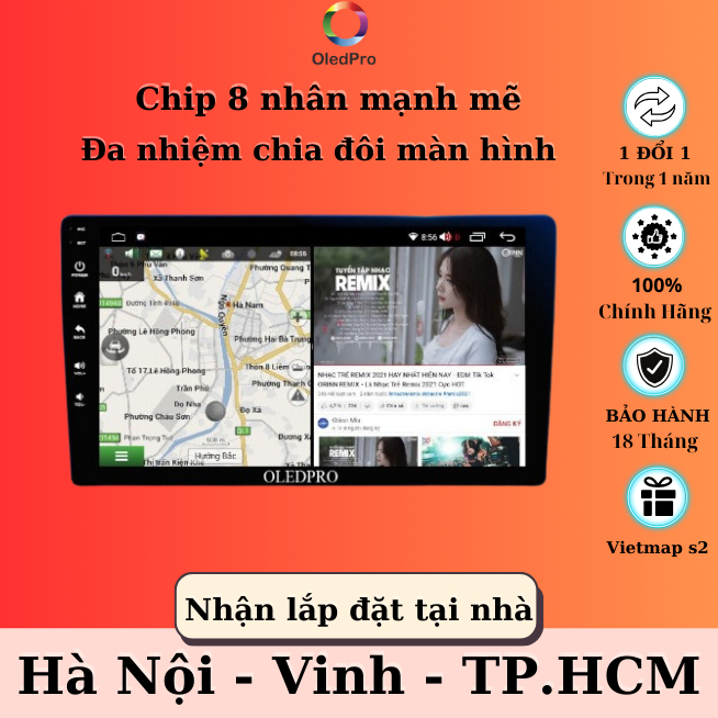 Màn hình Ô Tô DVD Android Oled Pro X4S X5S X8S Liền Camera 360 | TẶNG VIETMAP S2 TRỌN ĐỜI | BH ...